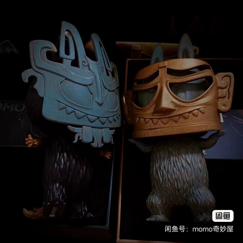 P POPMART POPMART LABUBU Samsung Stacked Gold Face Copper Face Figure ...