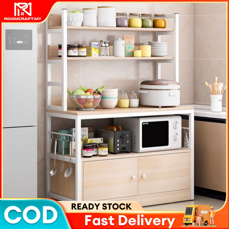Kitchen Rack Cabinets With Doors Multilayer Cupboards Microwave Ovens ...