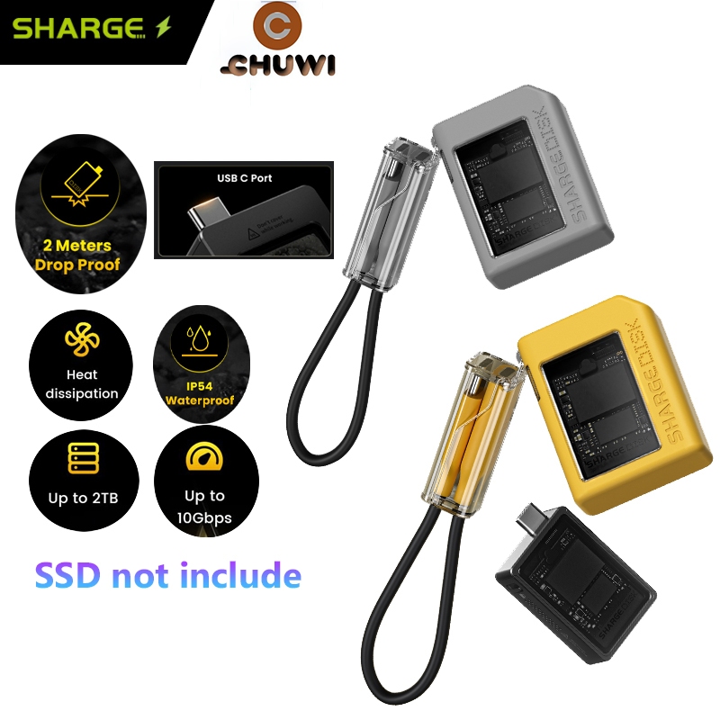 SHARGE Disk M.2 NVMe SSD Enclosure With Active Cooling System 10Gbps ...