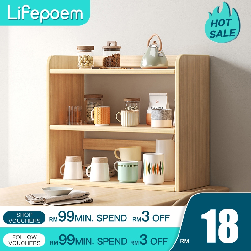 Cup Holder Rak Cawan Wood Mug Holder rak cawan dan gelas Tea Tray ...