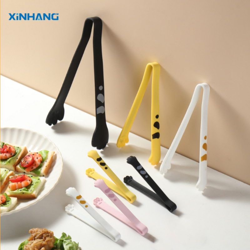 Food Grade Cute Creative Silicone Food Tongs Plastic Cat Claw Tongs ...