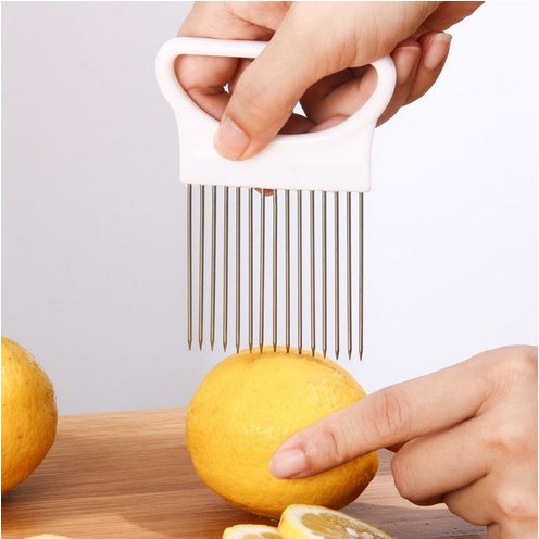 12-Prong Onion Holder Cutter Slicer with Plastic Handle for Tomato ...