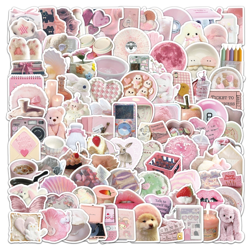103/10pcs Ins Style Cute Pink Love dolls Stickers DIY For Phones Laptop ...