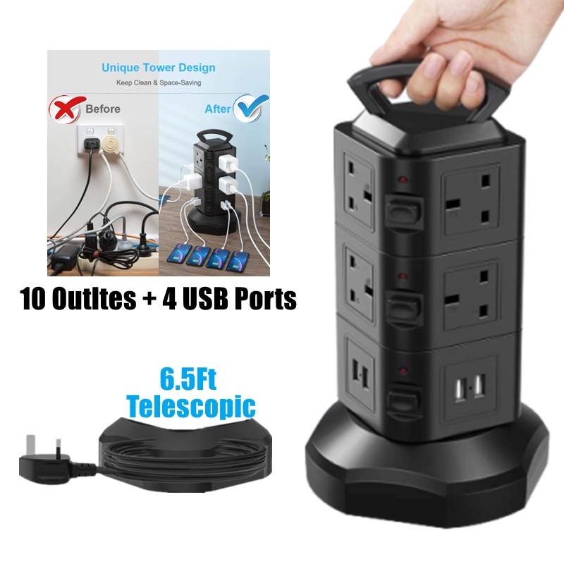 [Bohr]Power Extension Vertical/Tower row Multi Plug Tower Extension ...