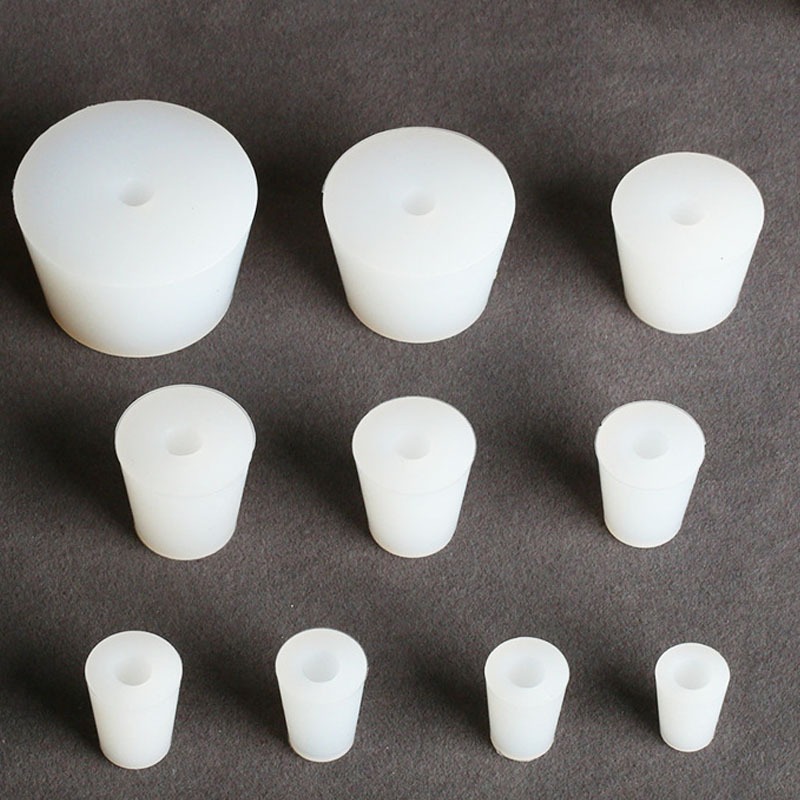 1Pc Conical Silicone Stopper With Hole Laboratory Test Tube Stoppers ...