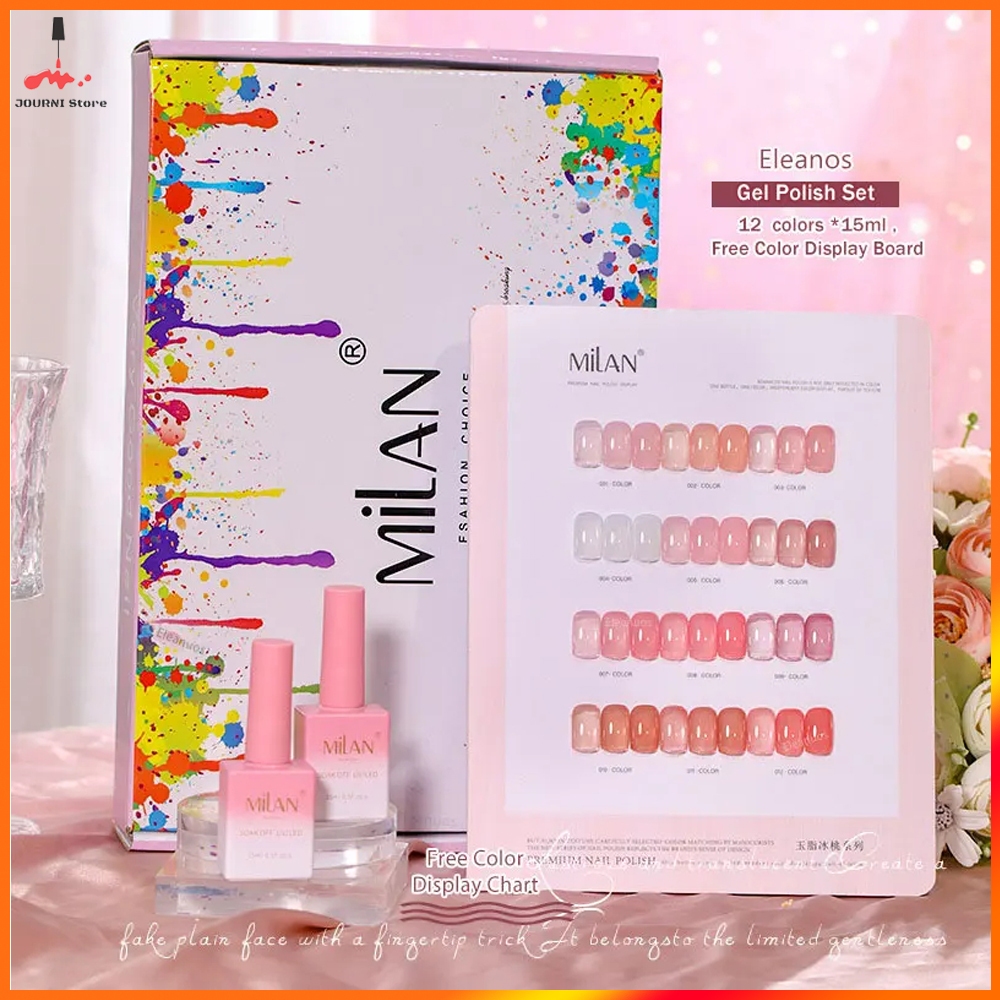 TQ 15ml 12 color Gel Nail Polish Set Sheer Pink Orange Gel Nail Kit for ...