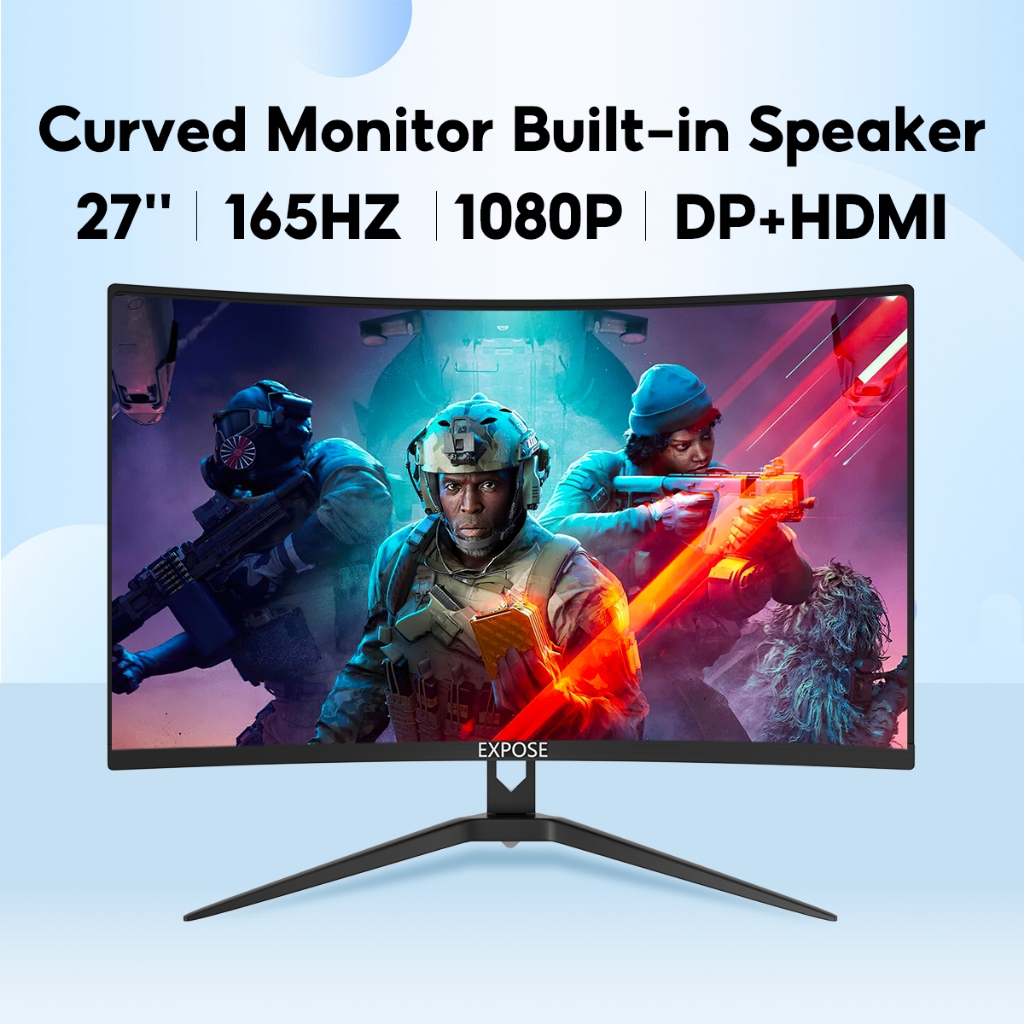 EXPOSE Monitor PC IPS 2K/4K Curved Gaming Monitor 24-27Inch built-in ...