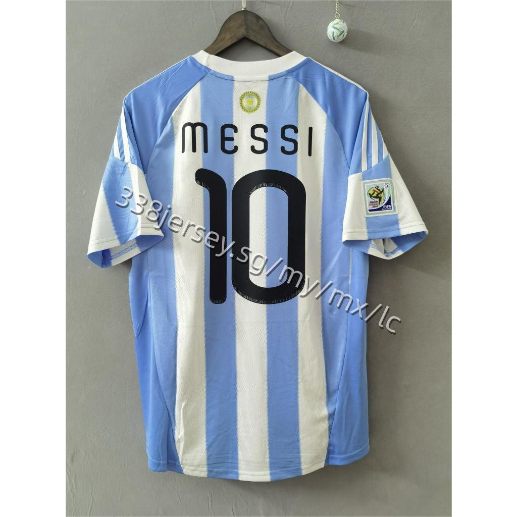 2010 Argentina home Custom retro football shirt S-2XL DI MARIA/MESSI ...