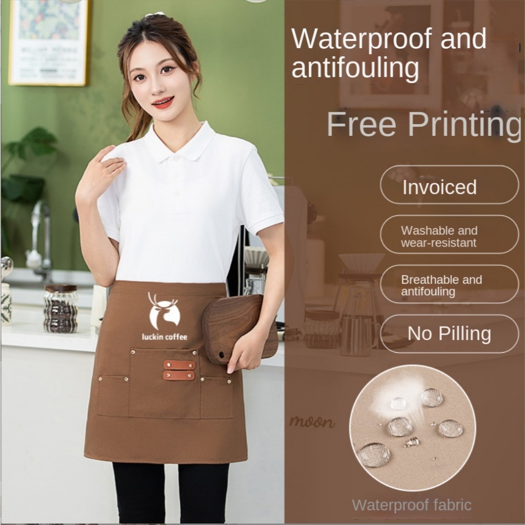 Ready Stock apron korean waterproof half apron restaurant waiter work ...