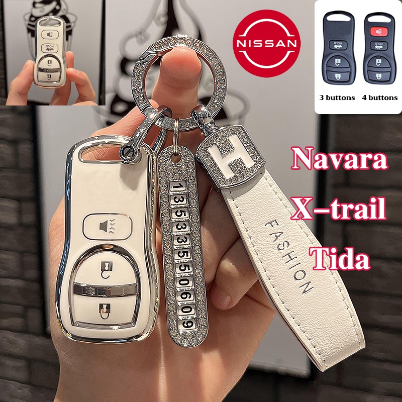 Nissan Navara/X-trail/Tida 3/4 Buttons Remote Car key cover keychain ...