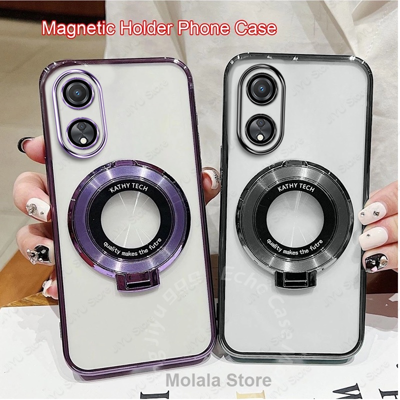 Casing For OPPO A60 CPH2631 Transparent Soft Magnetic Bracket ...
