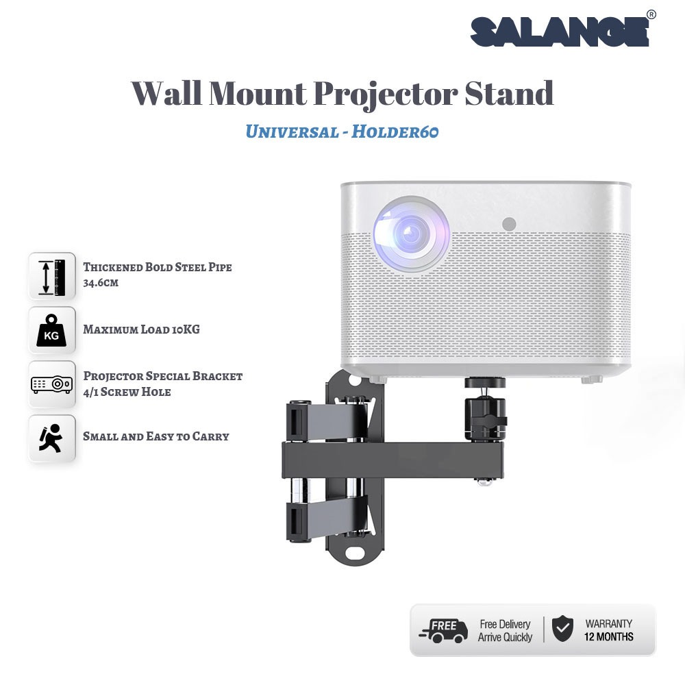 Salange Foldable Projector Bracket Mount, 1/4" Screw Universal Multi ...