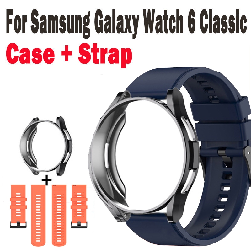 Soft Silicone Strap With Screen Protector Case For Samsung Galaxy Watch ...
