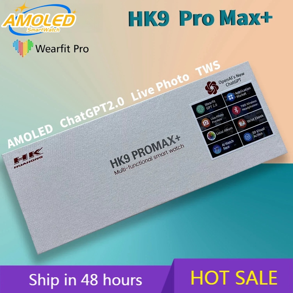 HK9 Pro MAX Plus + 2GB ROM Smart Watch AMOLED Screen Connect Headphones ...