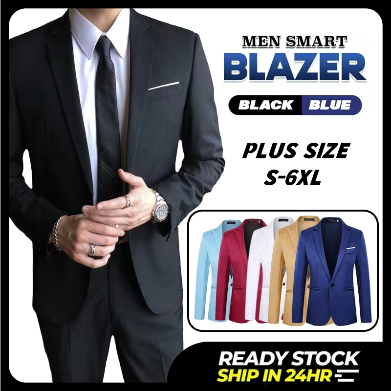 🔥Local Delivery🚚Plus Size Men's Blazer Formal Business Black Outerwear ...