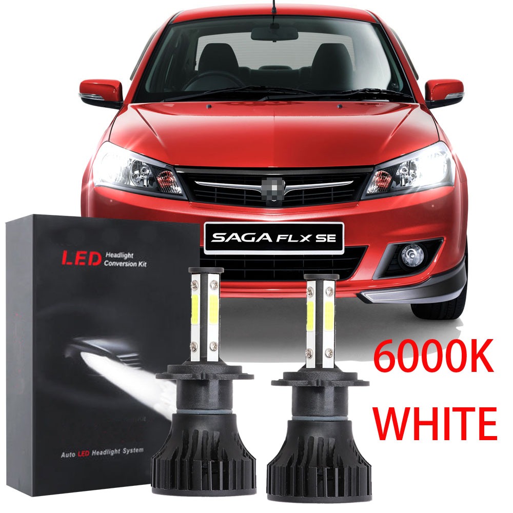 For Proton Saga FL/FLX 2010-2015 (Head Lamp) - 1 Pair Bright LED White ...