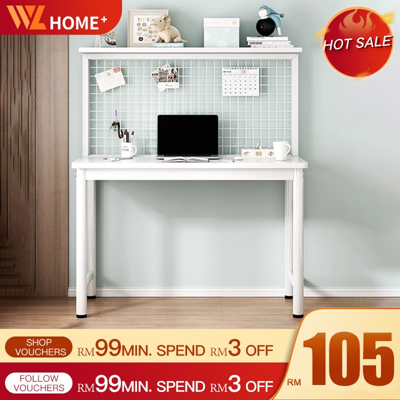 Student Study Desk With Book Shelf Table With Storage Rack Meja belajar ...