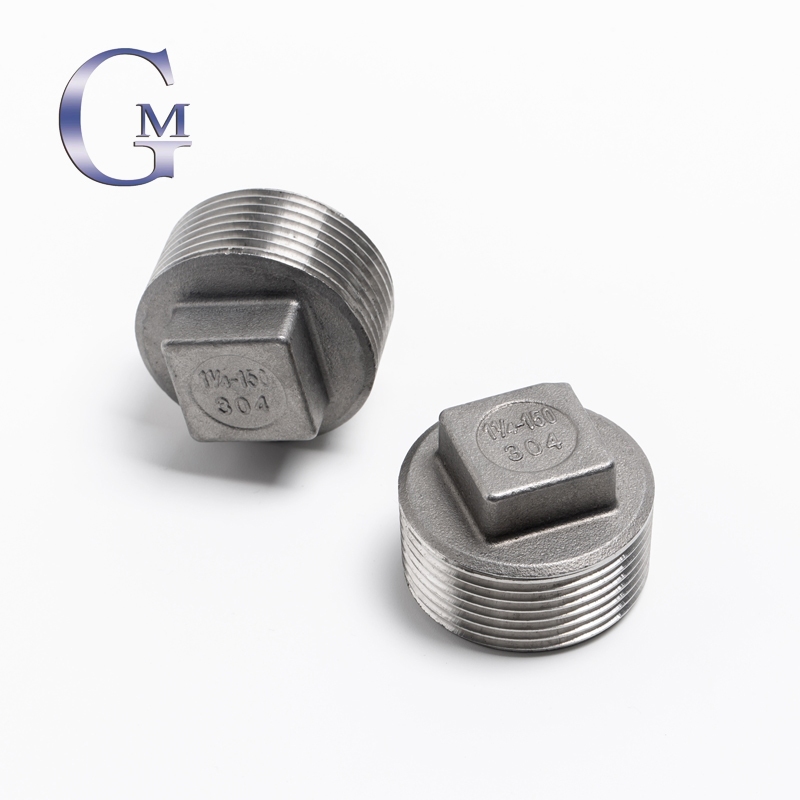 304 1-1/2" TO 2" Stainless Steel Square Plug Thread Square Plug Screw ...