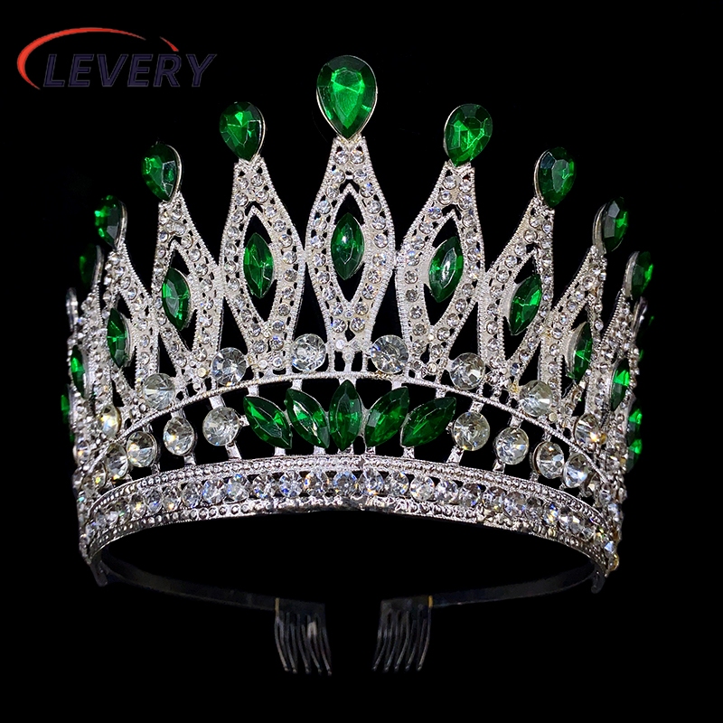 2024 Levery New Big Crystal Crown For Women Wedding Luxury Miss World ...