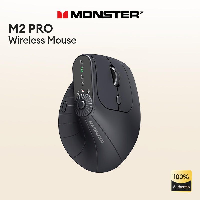 Monster M2 PRO Wireless Mouse 2.4G Bluetooth Compatible Multiple Devices Long Battery Life Low ...