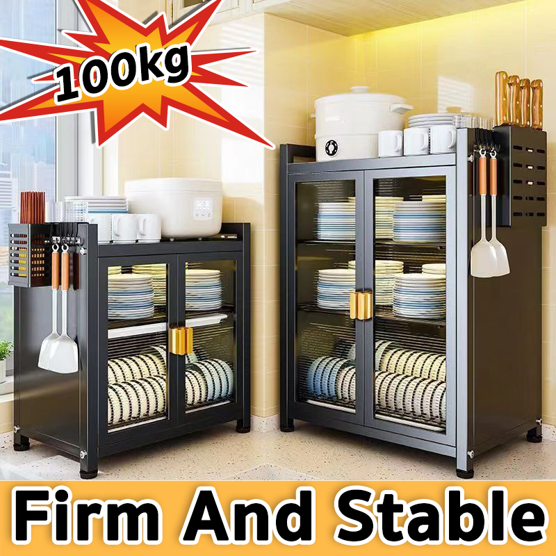 【READY STOCK】Kabinet Kitchen Organizer Storage Rack Microwave Oven Self ...