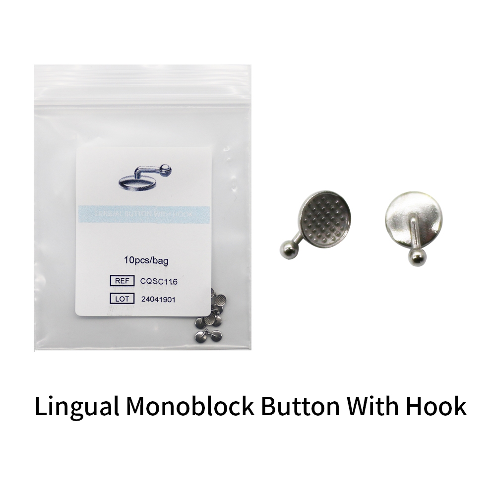 10pcs/pack Dental Orthodontic Monoblock Lingual Button With Hook ...