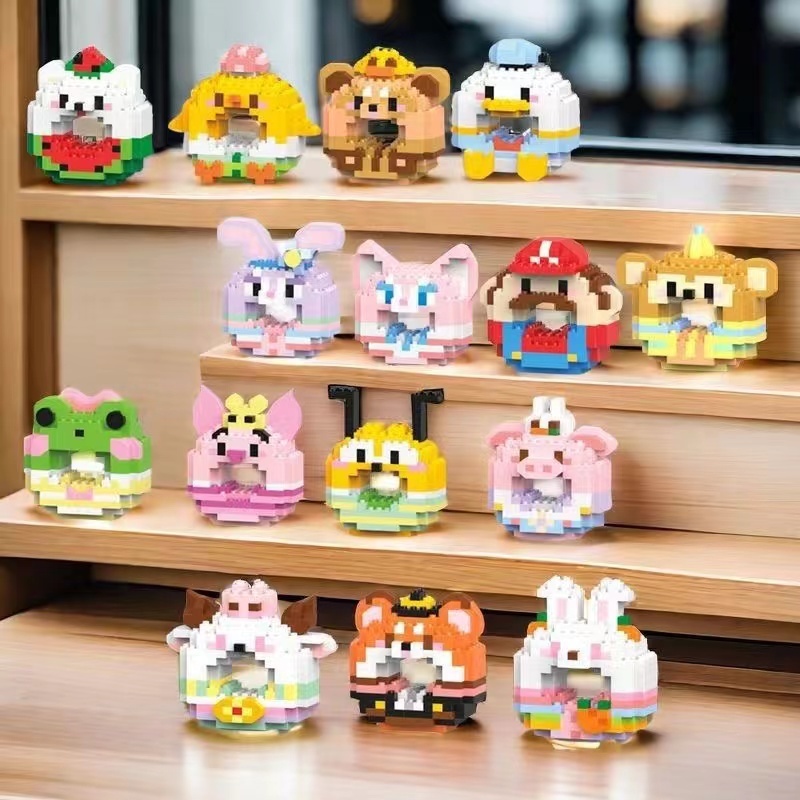Donut Animal Cartoon Doll 2602 Particle Building Block Decoration ...