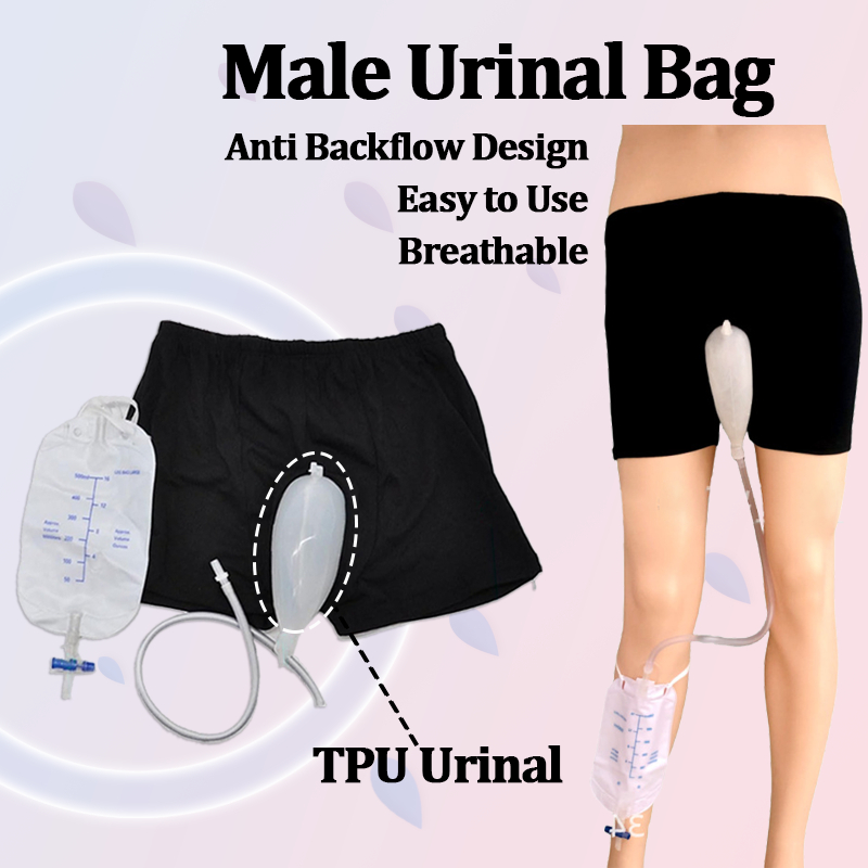 Men's urinal Wearable drainage bag leg brace Reusable portable pee collection bag Men/Elderly ...