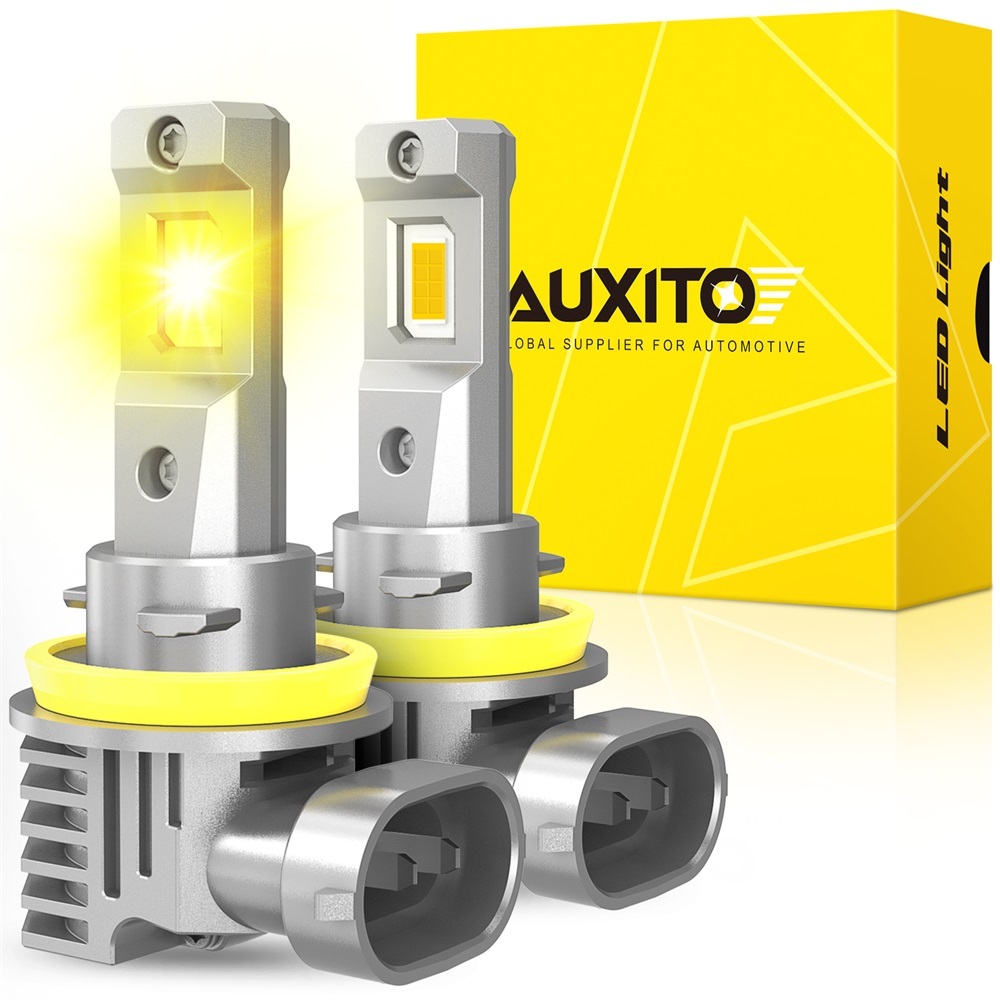AUXITO 2Pcs 72W 16000LM H11/H8/H16 LED Fog Light Bulbs 3000K Amber Yellow 6500K White 600% ...