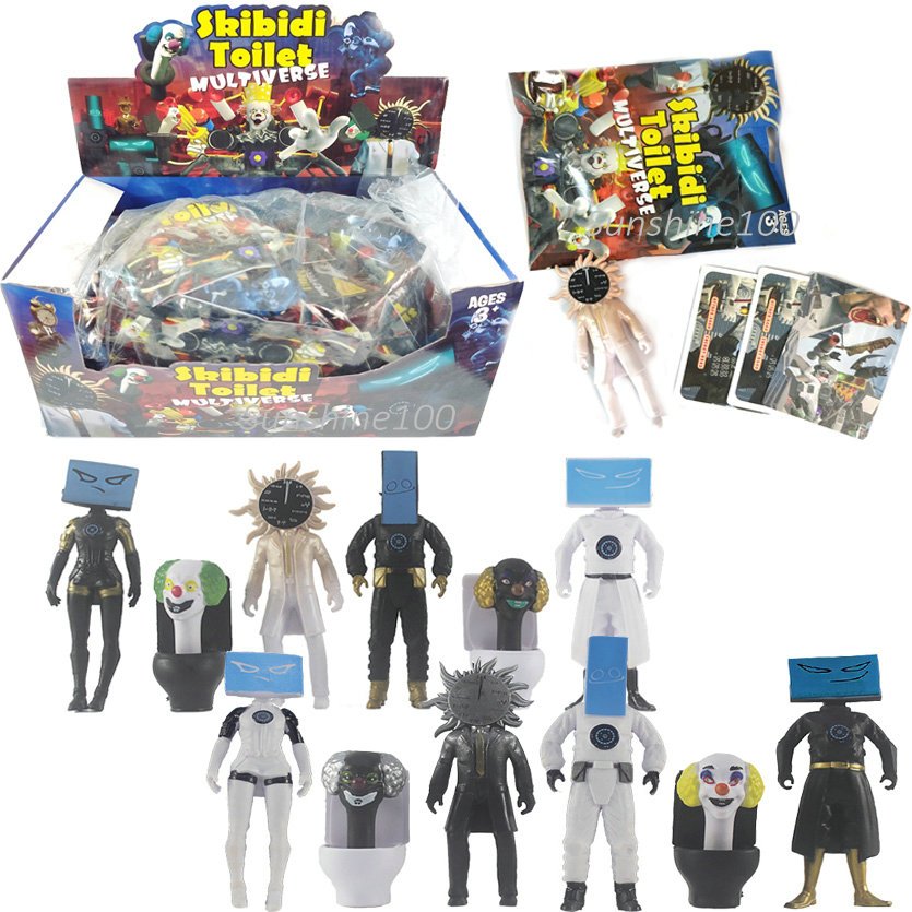 24Pack/Set Skibidi Toilet Sun Clock Man Clown Toilet Figure Cards Toy ...