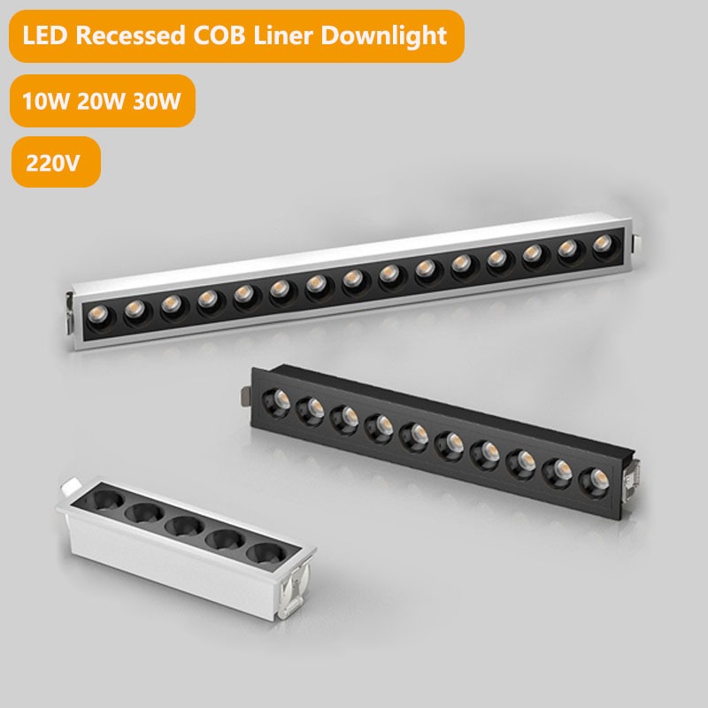 LED Line Light Grille Lamp 10W 20W 30W Ceiling Spotlight Led Linear ...