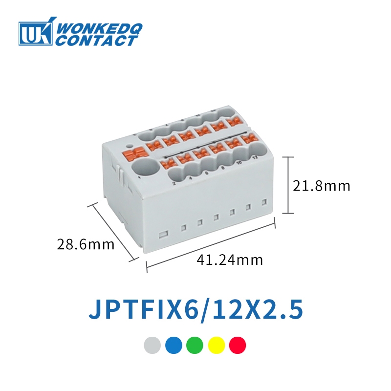 Distribution Block PTFIX 2.5mm² 2/4/6/7/12/13/18/19 Connection Push-in ...