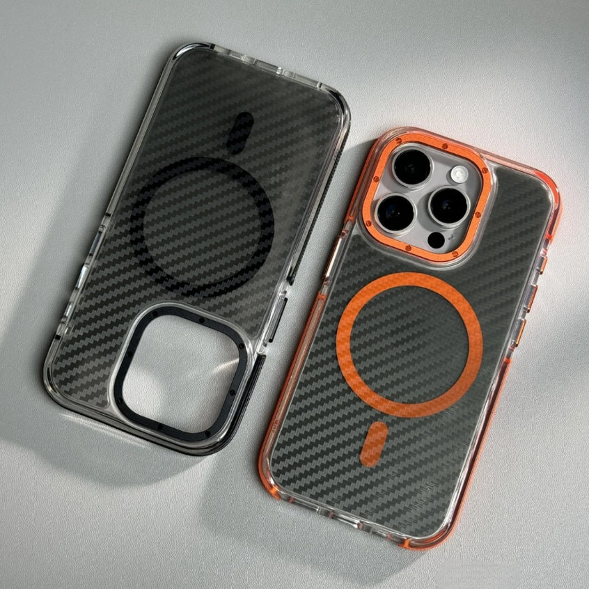 Carbon Fiber Pattern Acrylic Hard Case Compatible for iPhone 16 15 14 ...