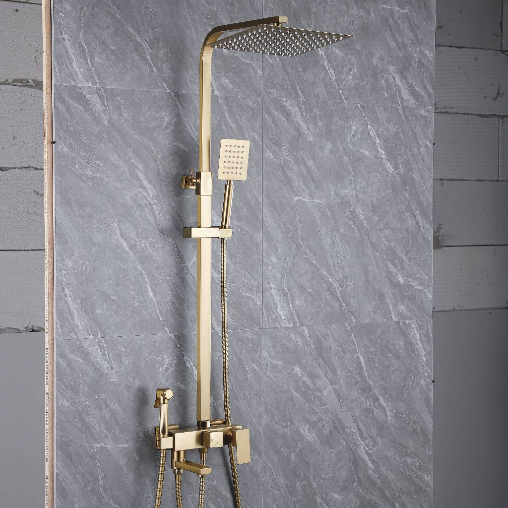 12-inch 10-inch brushed gold shower set 304 stainless steel high ...