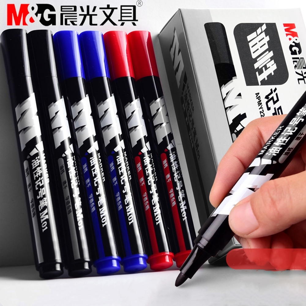 M&G Permanent Marker Oily Marker Pen Name Pen Waterproof Logistics ...