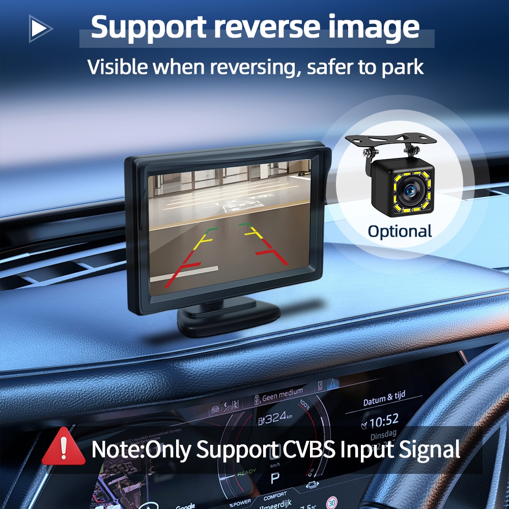 4.3/5Inch Car Reverse Backup Camera LCD Monitor Night Vision Reverse ...