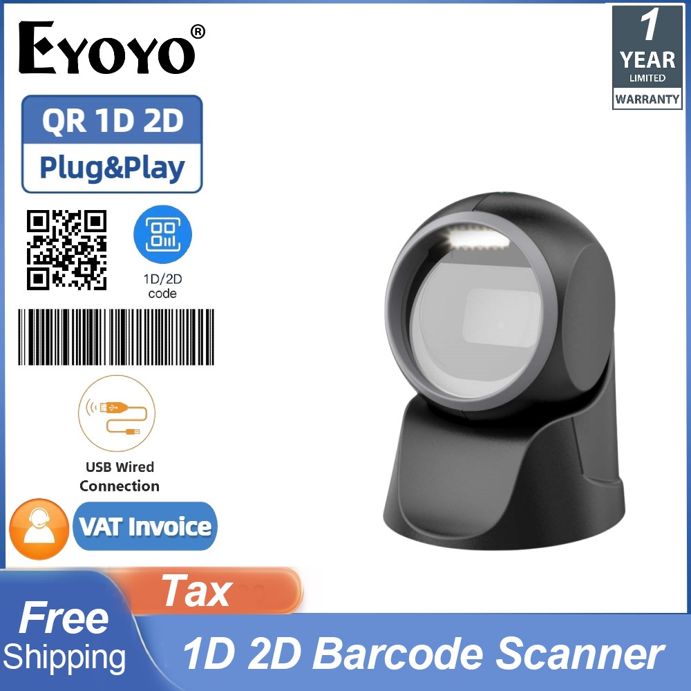 Evnvn 1D 2D Desktop Barcode Scanner Strong Decoding Capability ...
