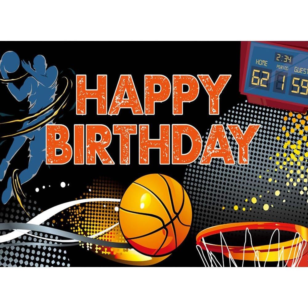 Basketball Birthday Backdrops Basketball Theme Birthday Decorations for ...