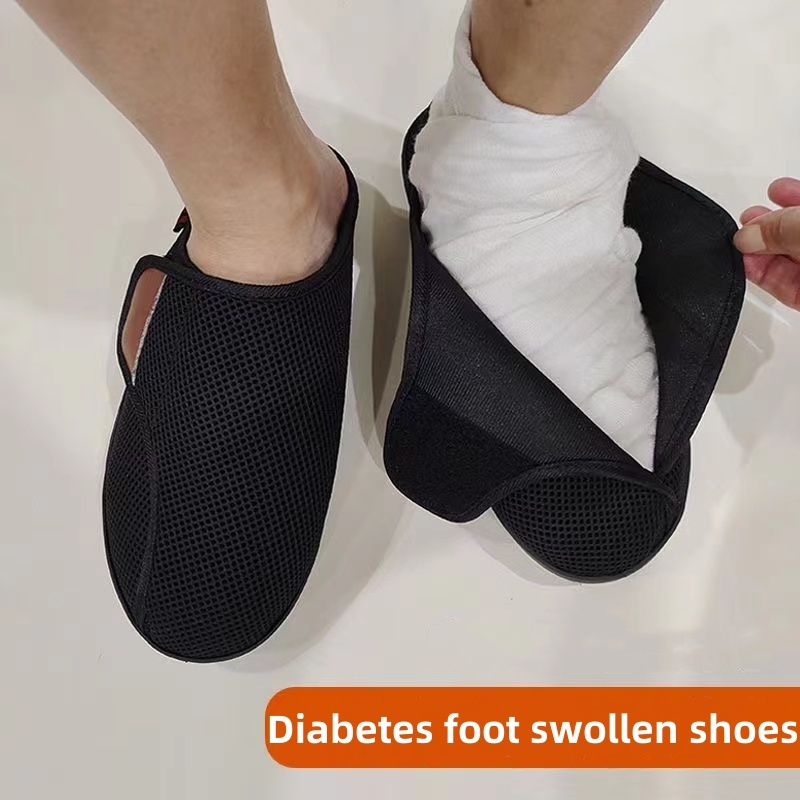 Diabetes foot shoes mesh breathable adjust Width Men Slipper Foot ...