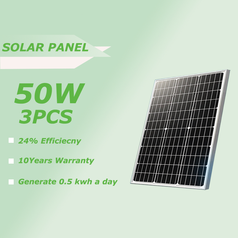 【3PCS】Solar Panel 【50 Watts】Monocrystalline 50W Solar Panels IP67 ...