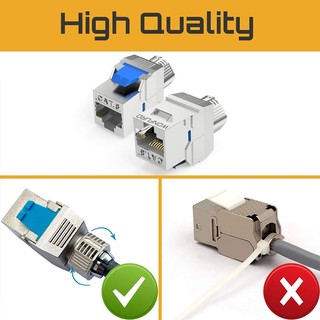 Hoolnx CAT8 CAT7 CAT6A CAT6 Tool Less RJ45 Keystone Jack, Metal Zinc ...
