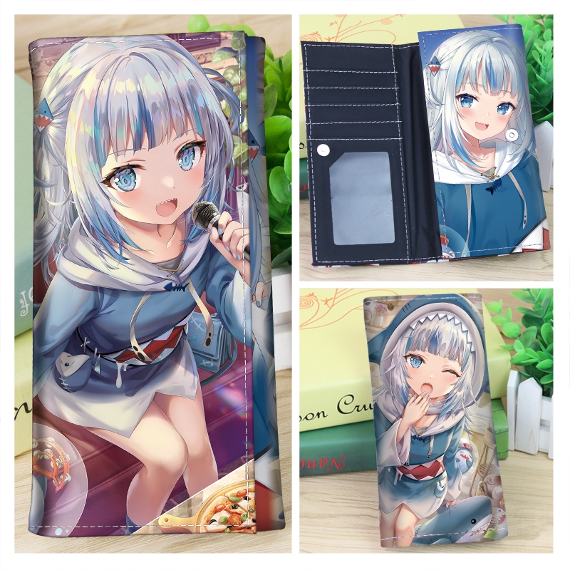 Anime Hololive Nakiri Ayame Card Holder Wallet Cartoon Billfold Student ...