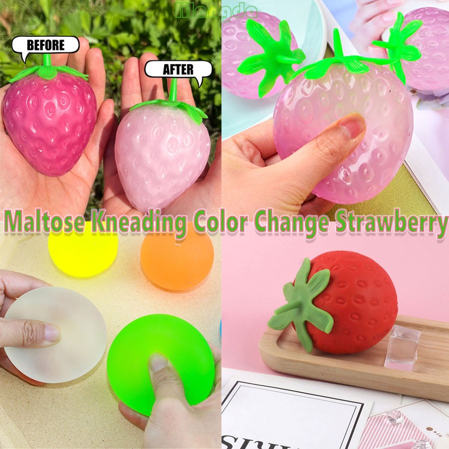Maltose Kneading Elastic Ball Color Changing Strawberry Hand-Pinching ...