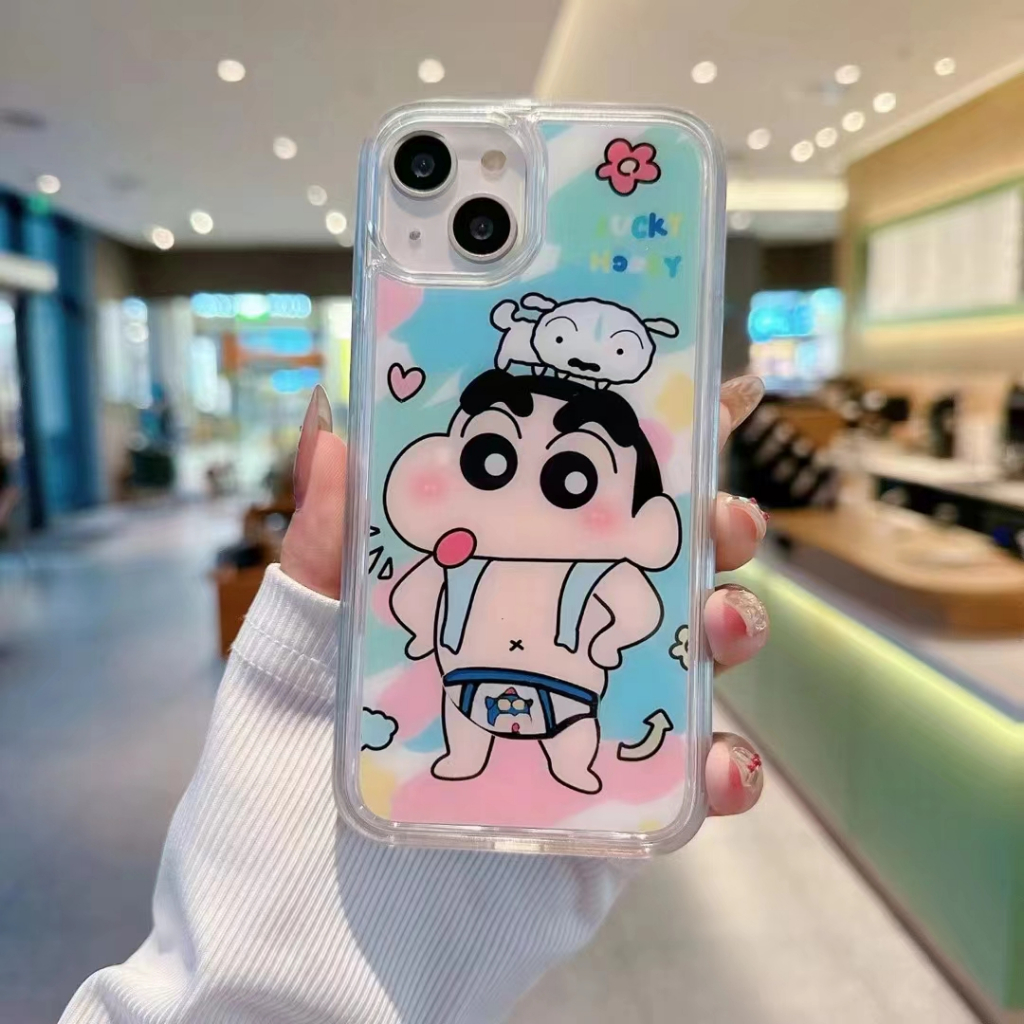 Cartoon Cartoon Glitter Crayon Shin-Chan iPhone 16 15 14 13 12 11 Pro ...