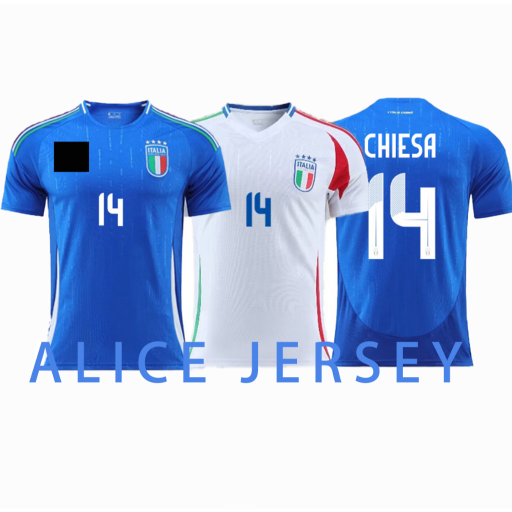 Fan 2425 Italian national team home and away 14 Chiesa adult football jersey | Shopee Malaysia
