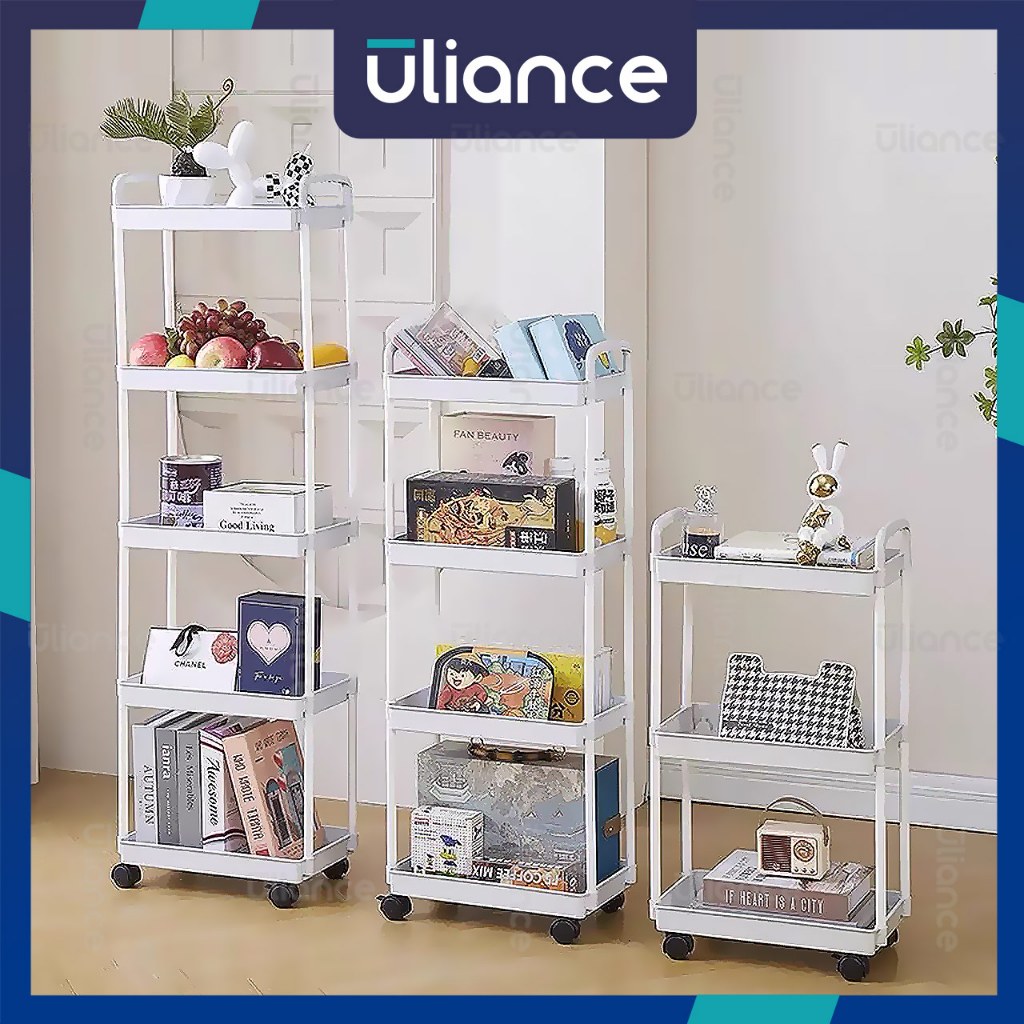 Uliance Trolley cart organizer 3/4/5 Tier Moving Rack Kitchen Storage ...