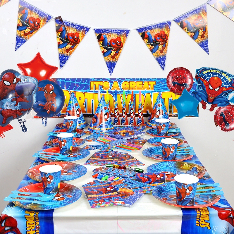 Spider Man Birthday Decoration Paper Plate Cup Napkin Tablecloth ...