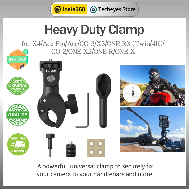 Insta360 Heavy Duty Clamp for X4/Ace Pro/Ace/GO 3/X3/ONE RS (Twin/4K ...