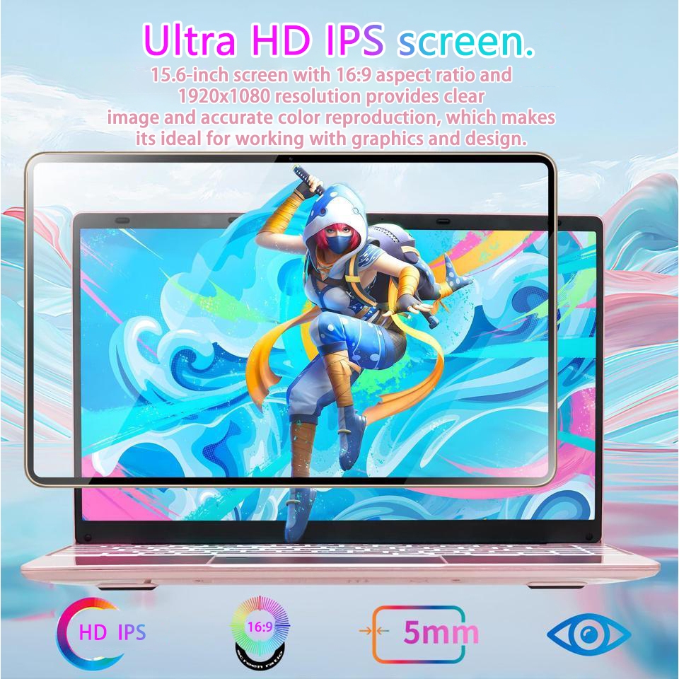 HQ Laptop Pink Ultra-thin, Ultra-light and Fashionable 15.6 Inch 32GB ...