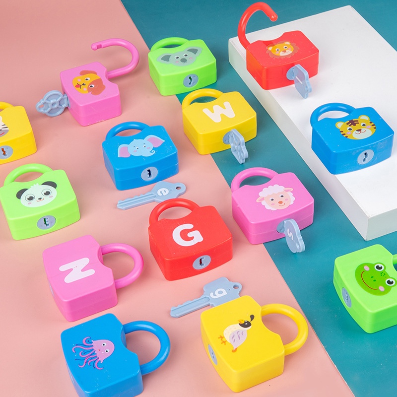 Montessori Educational Toys Alphabet Learning 26 Locks and Keys for ...